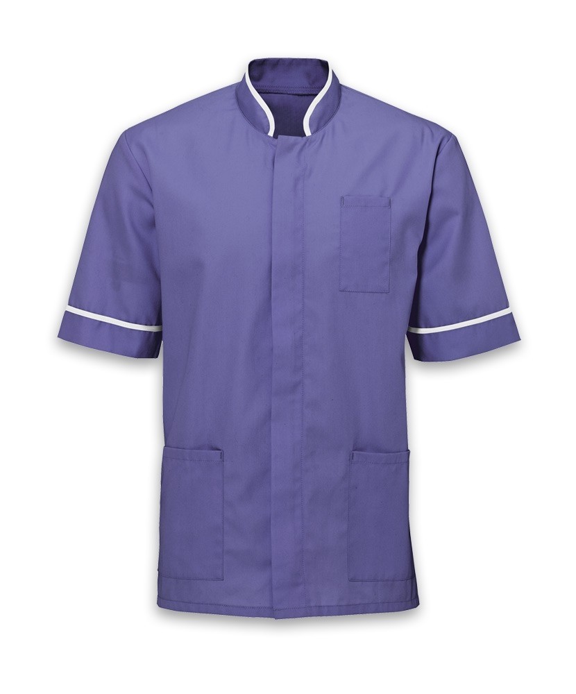 Men's Mandarin Collar Tunic (Purple with White Trim) - NM7 buy now at ...