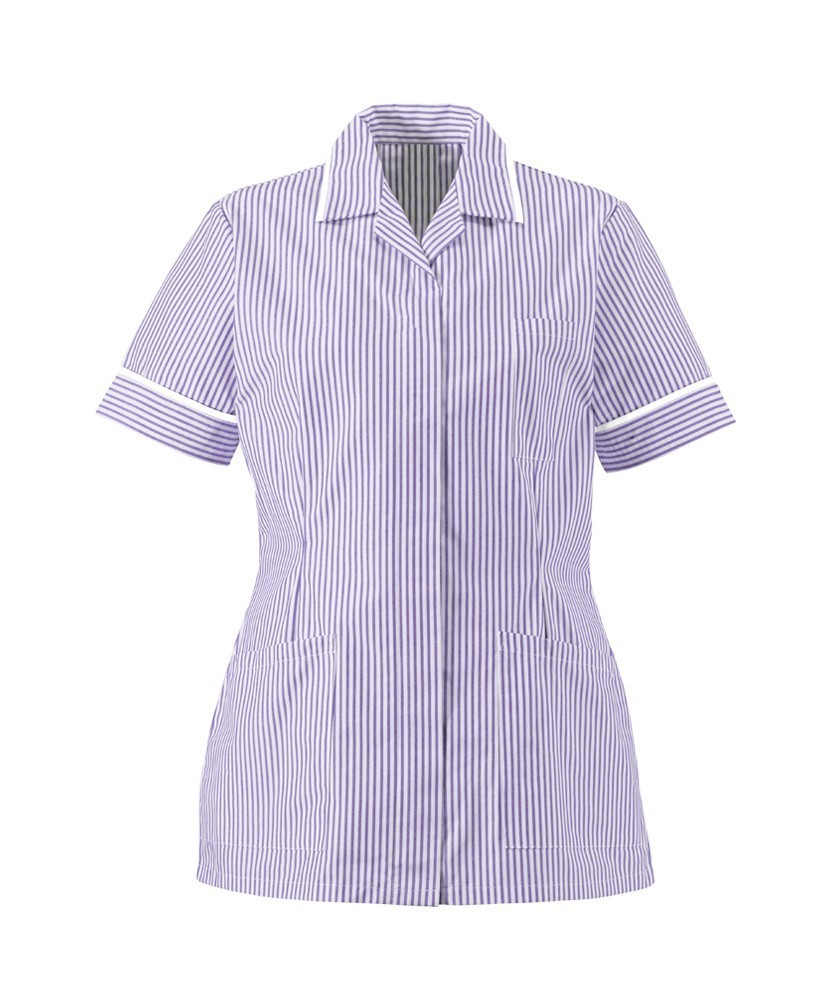 Women’s Lightweight Stripe Tunic (Lilac/White with White Trim) - HO137 ...