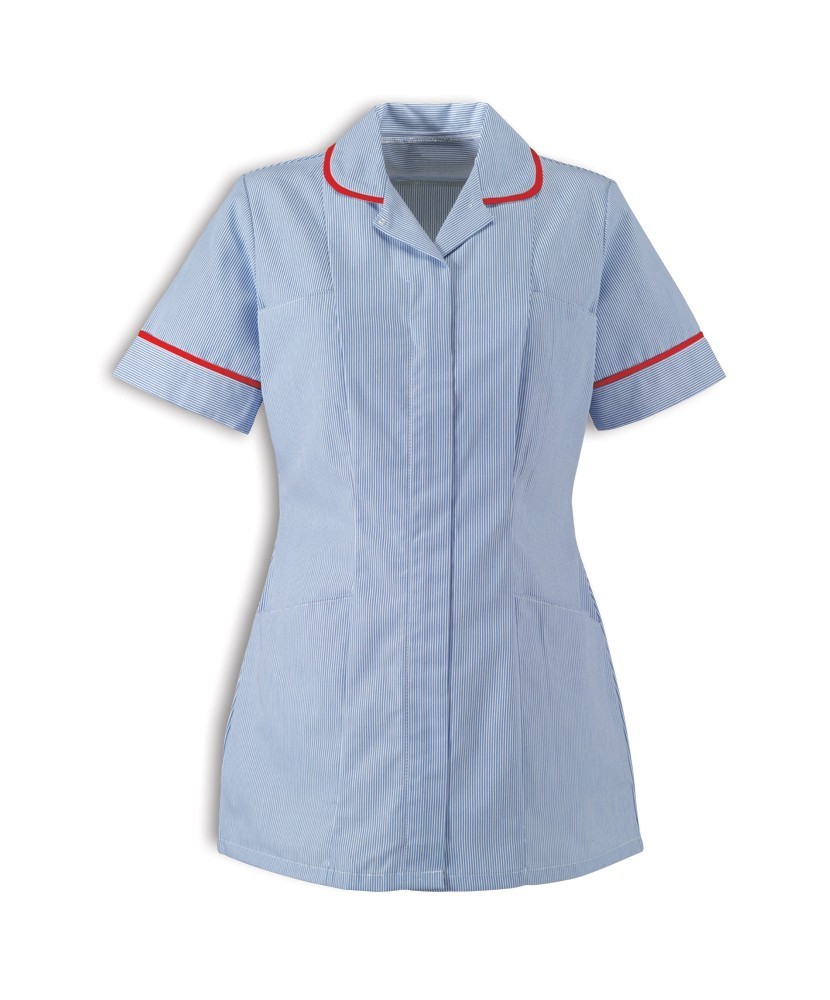 Women’s Stripe Healthcare Tunic (Blue with Red Trim) - ST298 buy now at ...