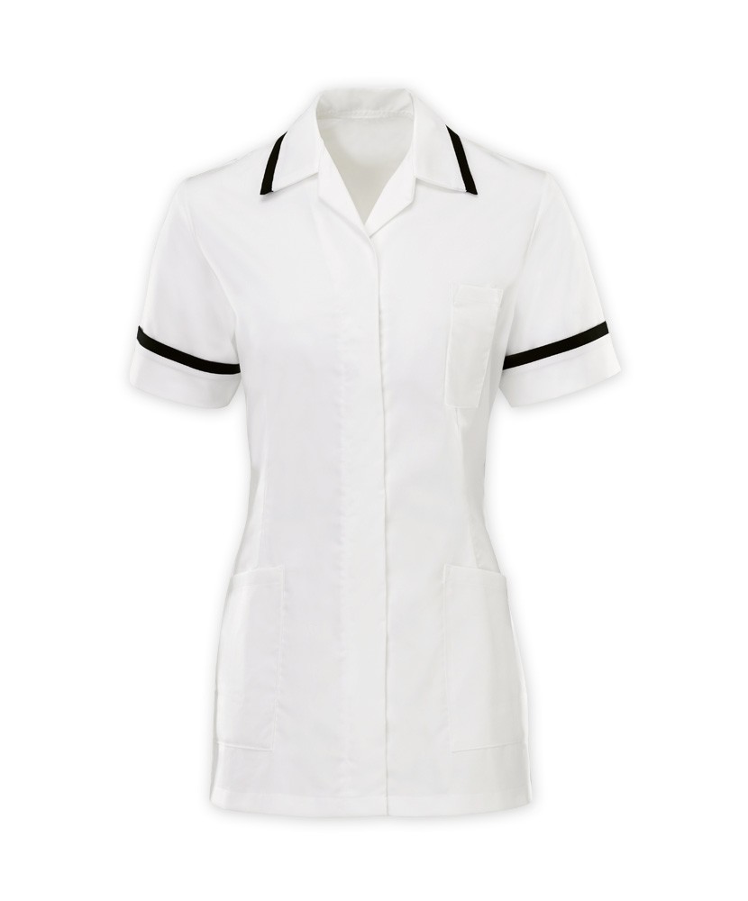 Women's Comfort Stretch Tunic (White with Black Trim) - H152W buy now ...
