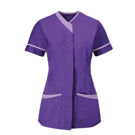 Women's Contrast Trim Tunic (Purple with Lilac Trim) - NF54