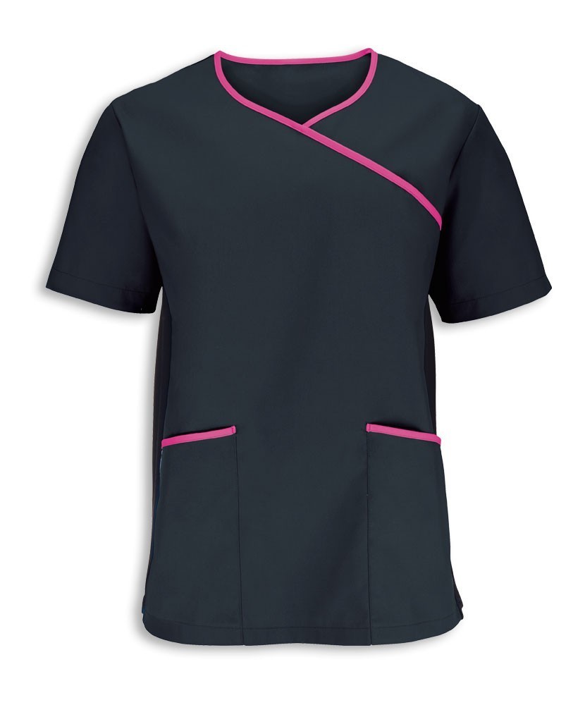 Men's Stretch Scrub Top (Black with Pink Trim) - NM43 buy now at ...
